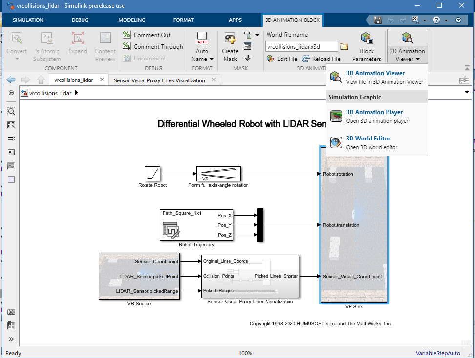 Информация о релизах для Simulink 3D Animation